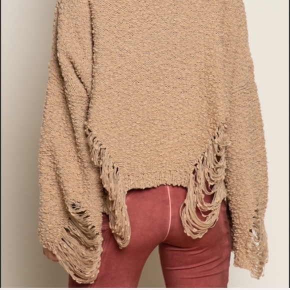 POL | Sweaters | Pol Latte Popcorn Distressed Sweater | Poshmark